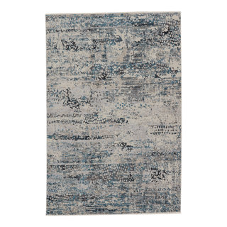 Vibe Halston Abstract Gray and Blue Area Rug, 8'10"x12'7 ...