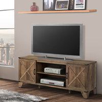 Oxford 60'' Wide 6 shelves Wooden Farmhouse TV Stand in Rustic Oak ...