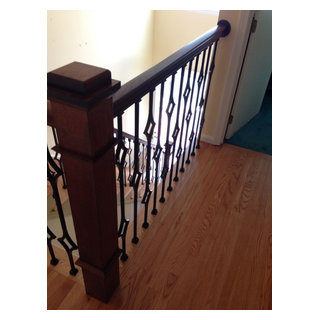 Stair Case with Wrought Iron Banisters - Salem, MA - Staircase - Boston ...