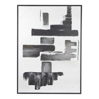 Contemporary Black Canvas Framed Wall Art 562559, 47" x 2" x 66 ...