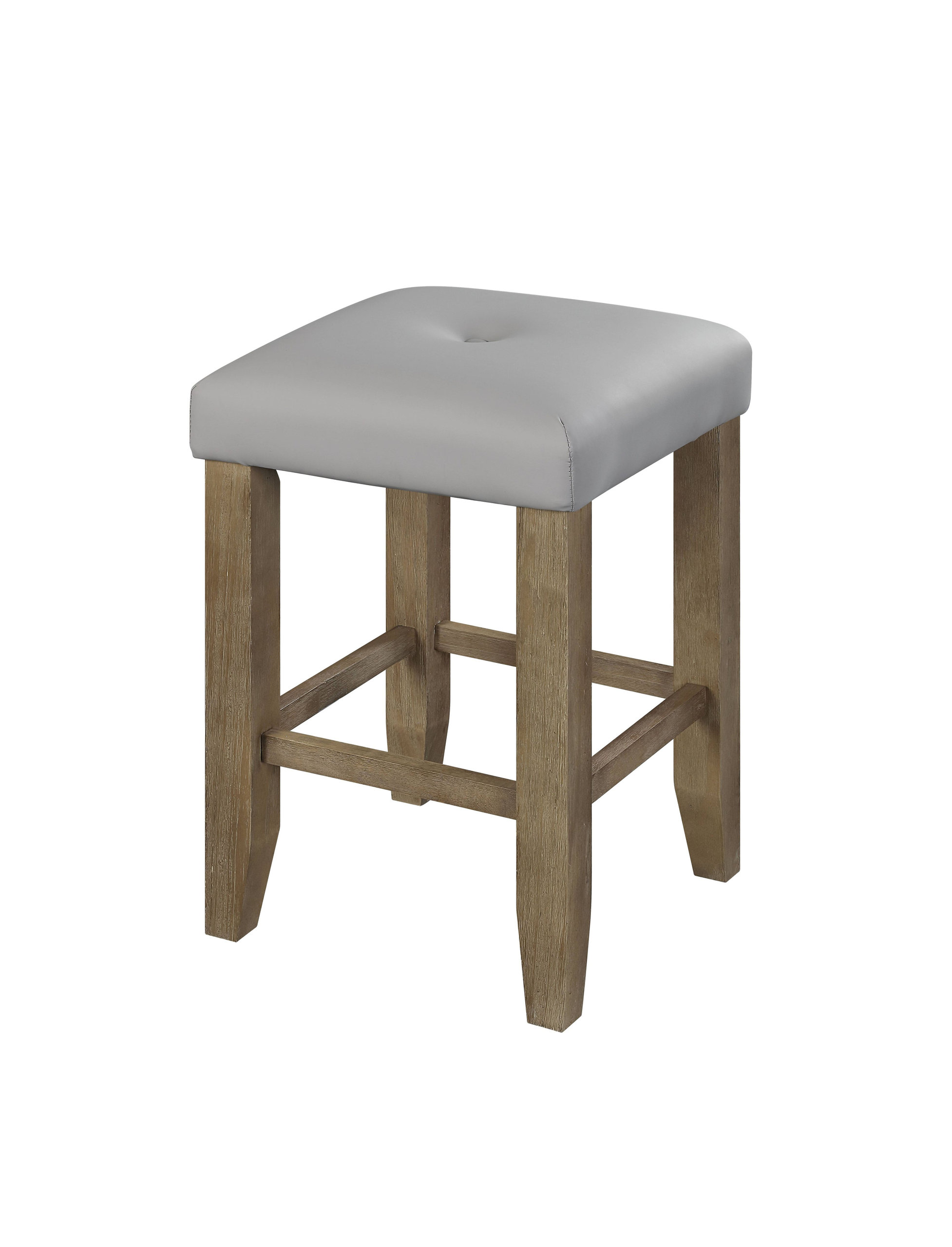 Charnell Counter Height Stool, Set-2, Gary PU and Oak Finish ...