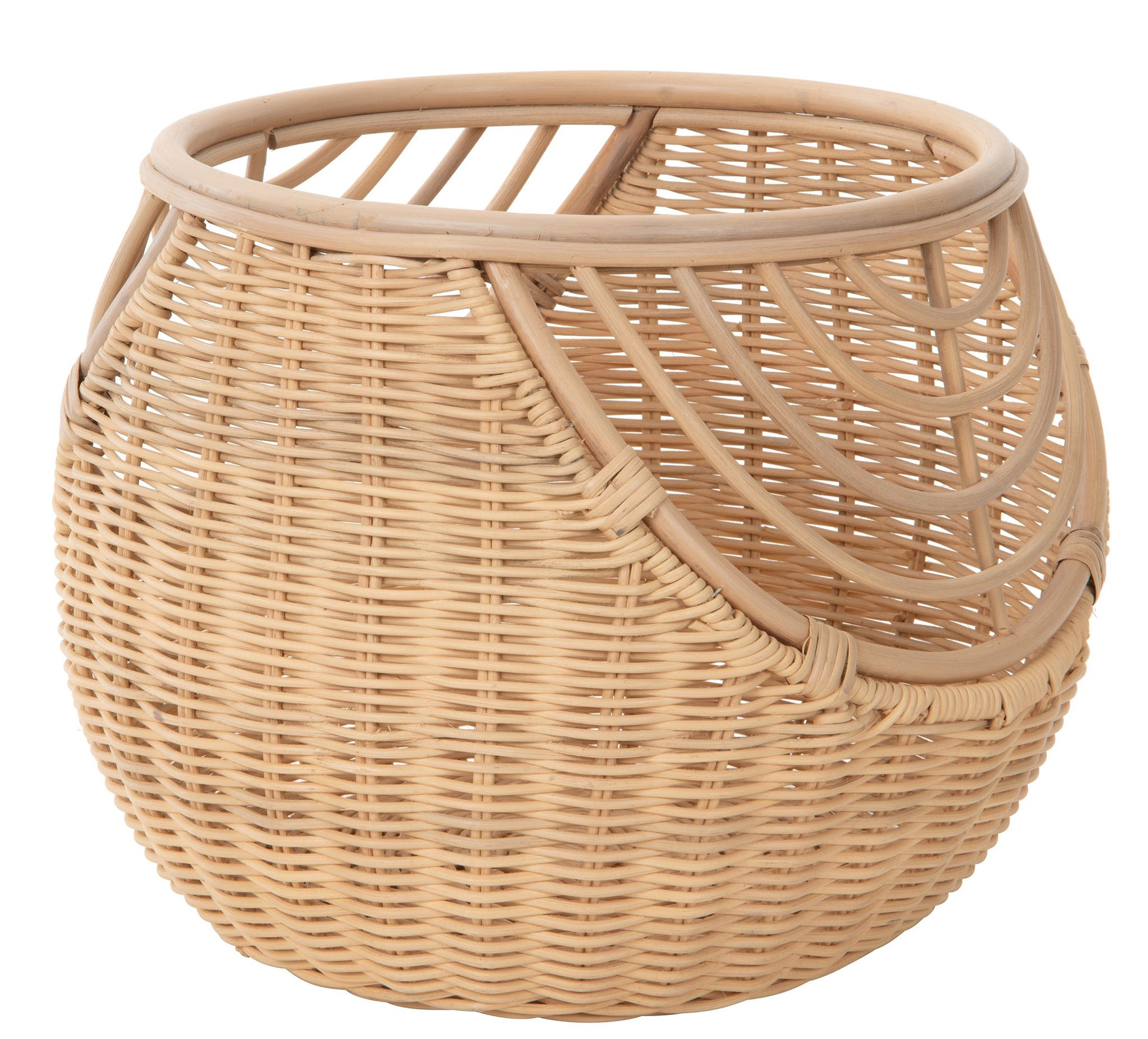 Spider Round Wicker Decorative Storage Basket, Natural - Tropical ...