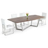 Modrest Gilroy Modern Walnut and Stainless Steel Dining Table ...