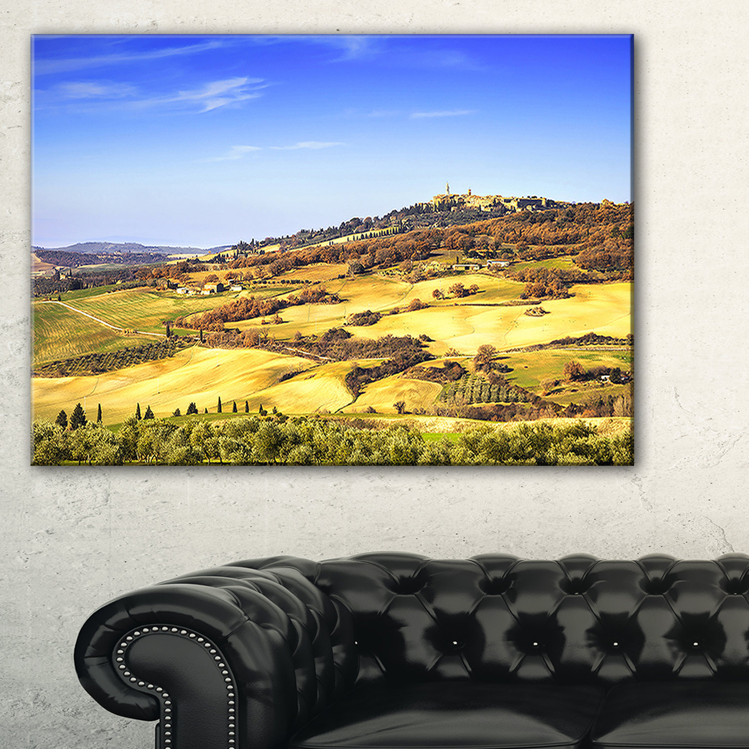"Pienza Medieval Village Italy" Landscape Wall Art Print, 40"x20 ...