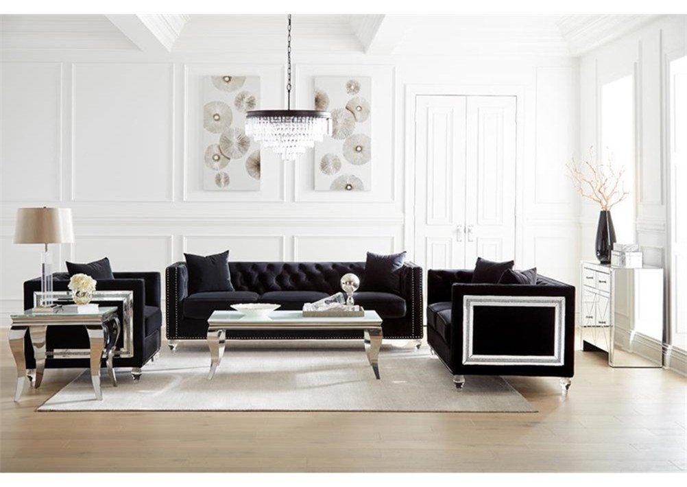 Coaster Luna Modern Metal Rectangle Coffee Table White and Chrome ...