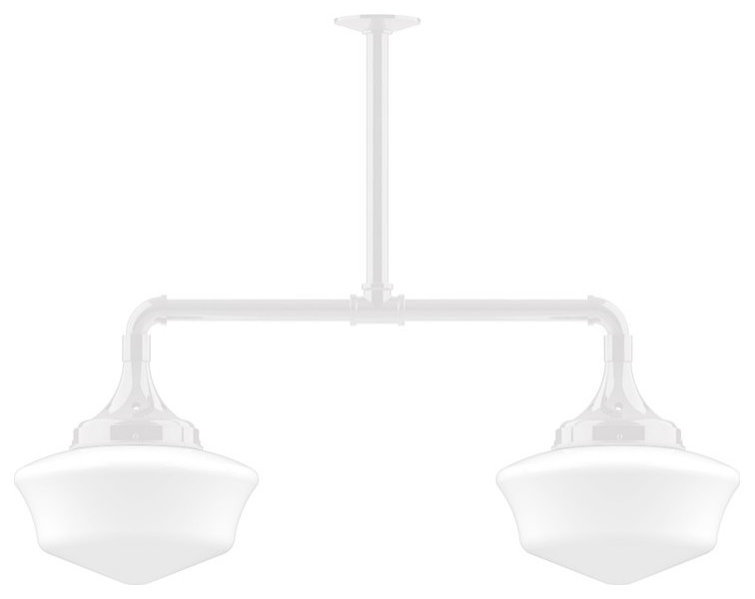 Montclair Lightworks 12" Schoolhouse 2-Lt Stem Pendant, T36, WH, MSD021 ...