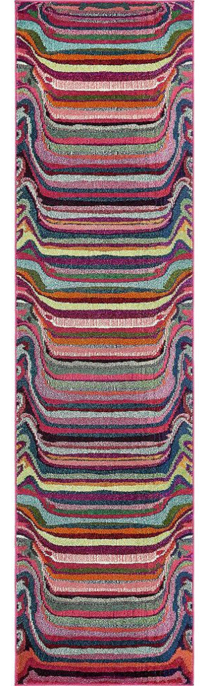 Rug Unique Loom Chromatic Multi Runner 2' 7 x 10' 0 - Contemporary ...