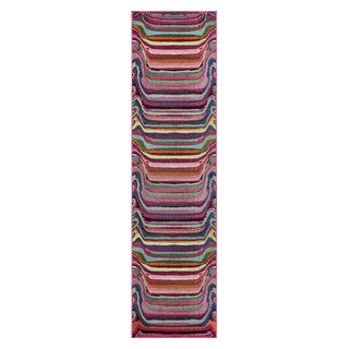 Rug Unique Loom Chromatic Multi Runner 2' 7 x 10' 0 - Contemporary ...