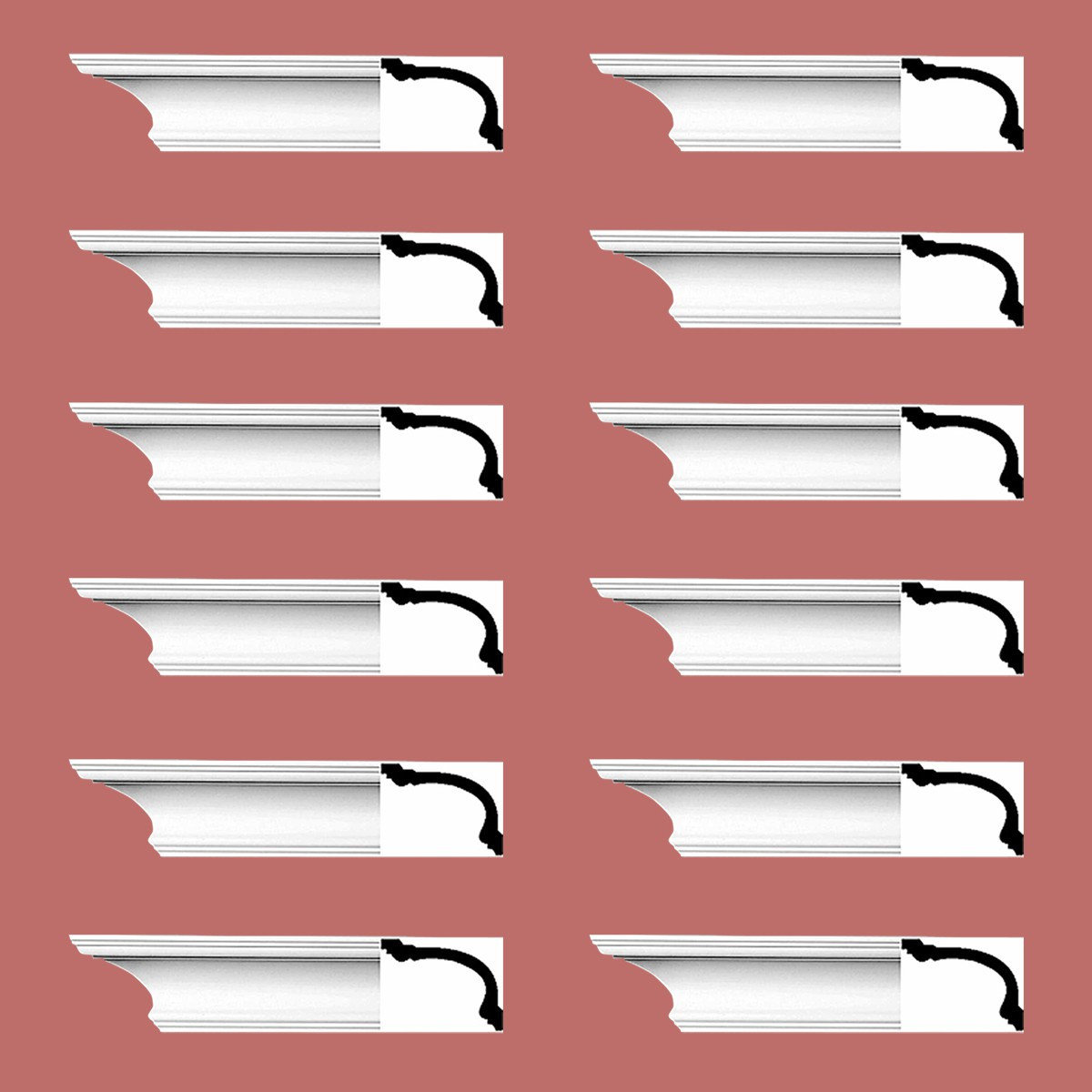 Cornice White Urethane Asheville Simple Design 12 Pcs 1128" Length ...