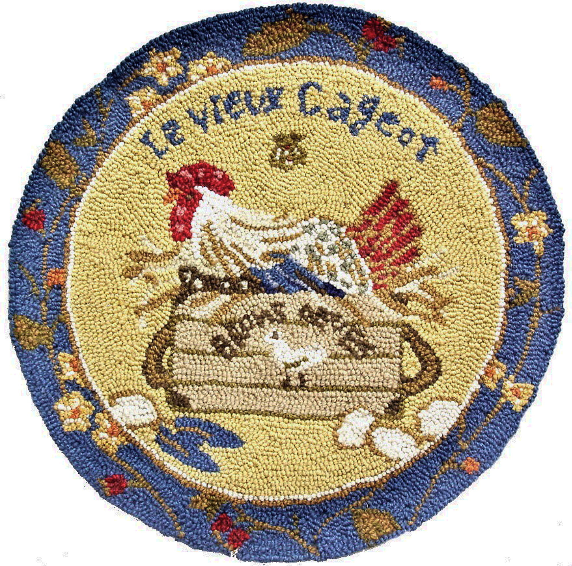 Hand Hooked Chair Pad, 16" - Farmhouse - Seat Cushions - by Hkh Intl ...