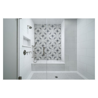 Guest Bathroom Walk-in Shower with Mosaic Tile - Modern - Bathroom ...