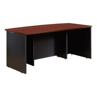 Bowery Hill Transitional Wood Executive Desk in Classic Cherry/Soft ...