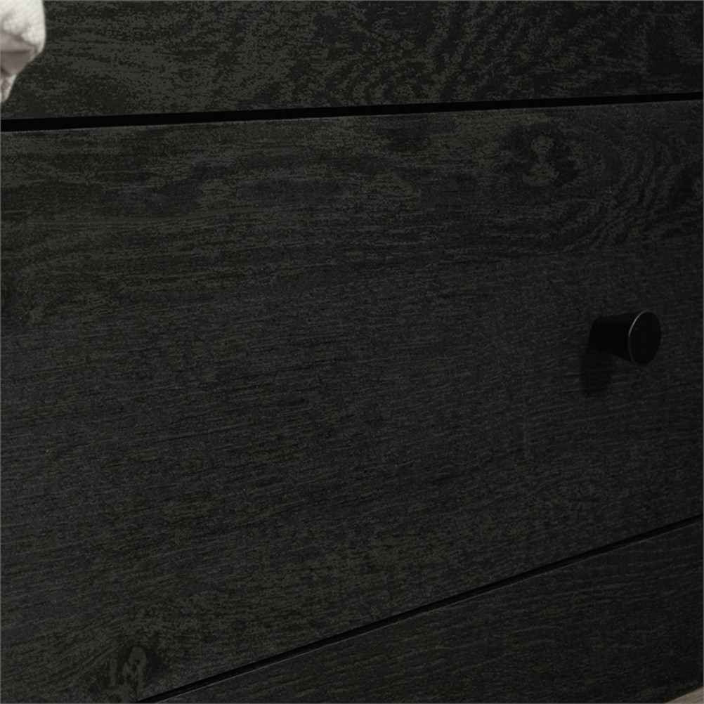 Pemberly Row Engineered Wood Queen Storage Bed in Raven Oak Finish ...