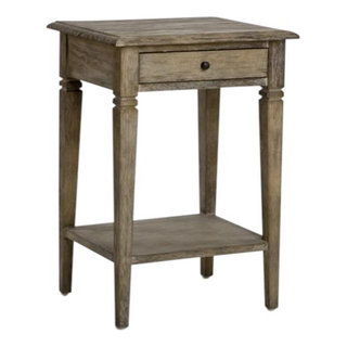 Solid Oak Claude Table in Limed Gray Finish - Traditional - Side Tables ...
