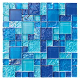 Pool Tile Bahamas Light Blue Blend - Contemporary - Mosaic Tile - by ...