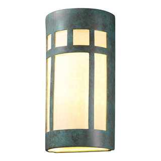 Ambiance Prairie Window Wall Sconce, Verde Patina-White - Craftsman ...