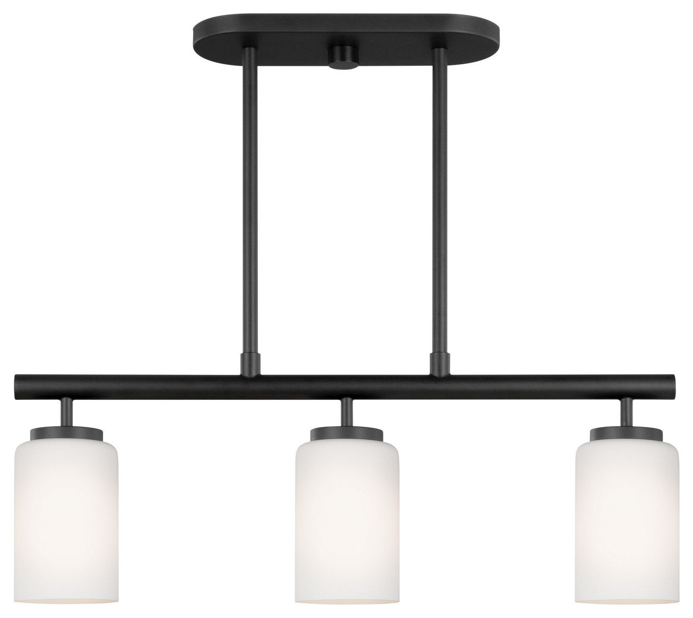 Oslo Three Light Island Pendant in Midnight Black - Transitional ...