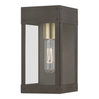Barrett 1 Light Bronze Outdoor Wall Lantern - Transitional - Outdoor ...