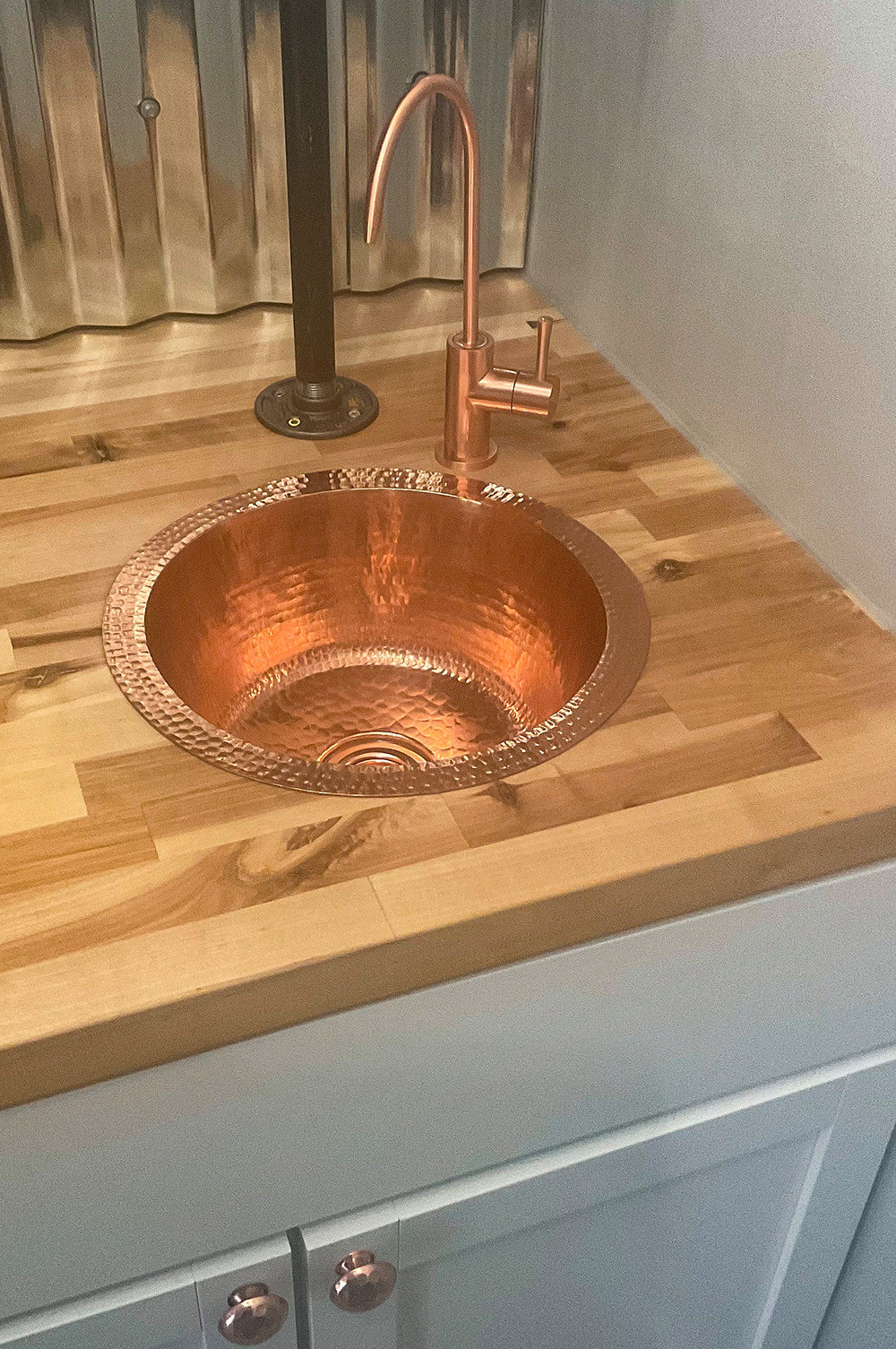 Premier Copper Products BR12PC2 12" Round Hammered Copper Bar Sink ...