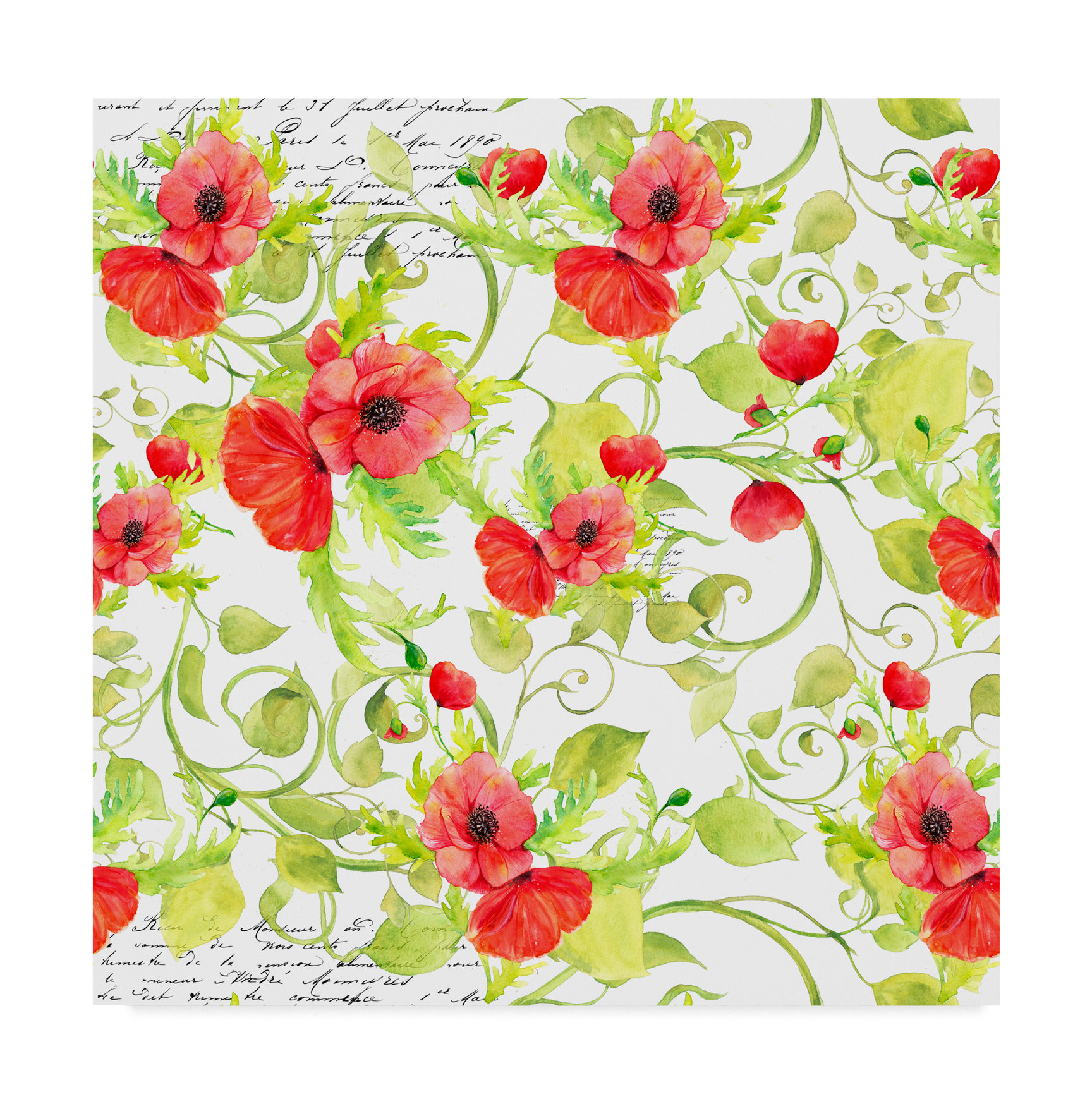 "Poppy Pattern I" by Irina Trzaskos Studio, Canvas Art, 24"x24 ...