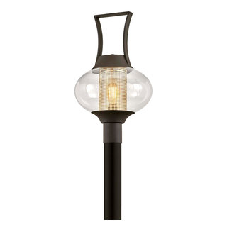 Horton 1-Light Post, Texture Bronze, Clear Glass - Transitional - Post ...