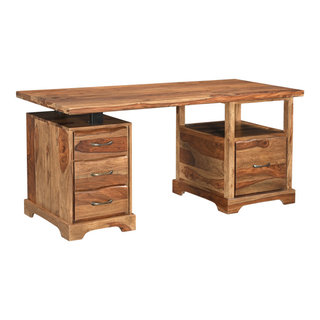 Damian Live Edge Writing Desk - Rustic - Desks And Hutches - by Taran ...