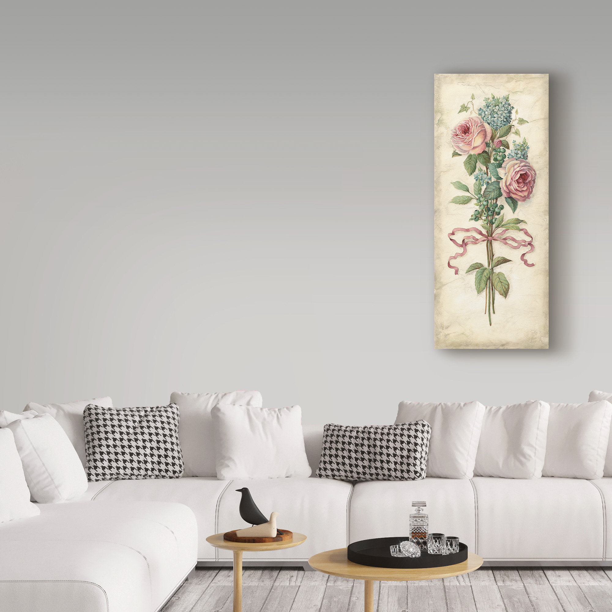 "Rose Bouquet 1" by Lisa Audit, Canvas Art, 10"x24" - Farmhouse ...