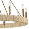 Abaca 12-Light Chandelier, Satin Brass With Abaca Rope Accents - Beach ...