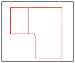 Cambia countertop inside corner radius