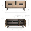 Roma Wide Sideboard, Dark Oak and Natural Woven Cord - Beach Style - Buffets And Sideboards - by ...