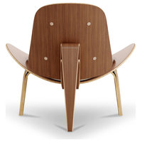 Shell Chair, White Real Leather - Modern - Armchairs And Accent Chairs ...