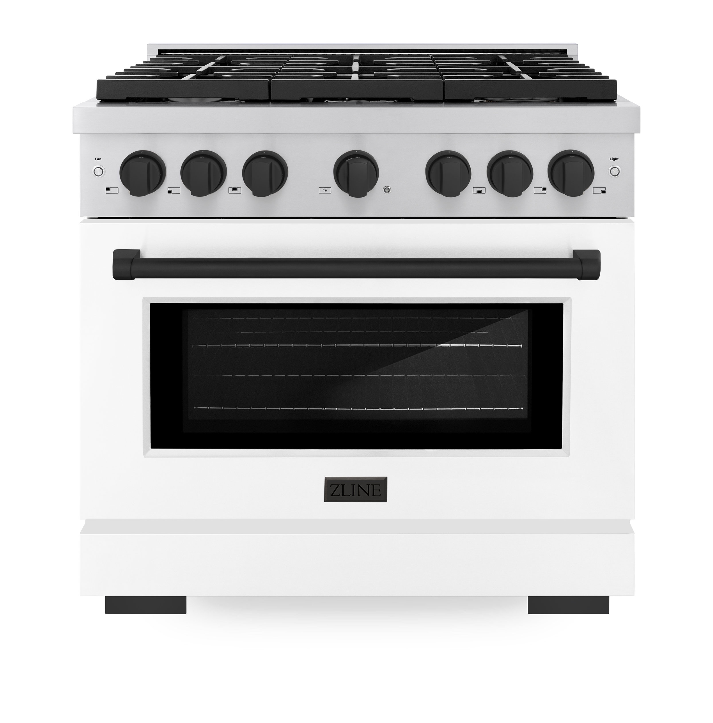ZLINE 36" Gas Range, Stainless With White Matte and Matte Black SGRZ-WM ...