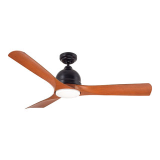 Emerson 54" Volta Ceiling Fan Black/Weather Resistant Cherry Blades ...