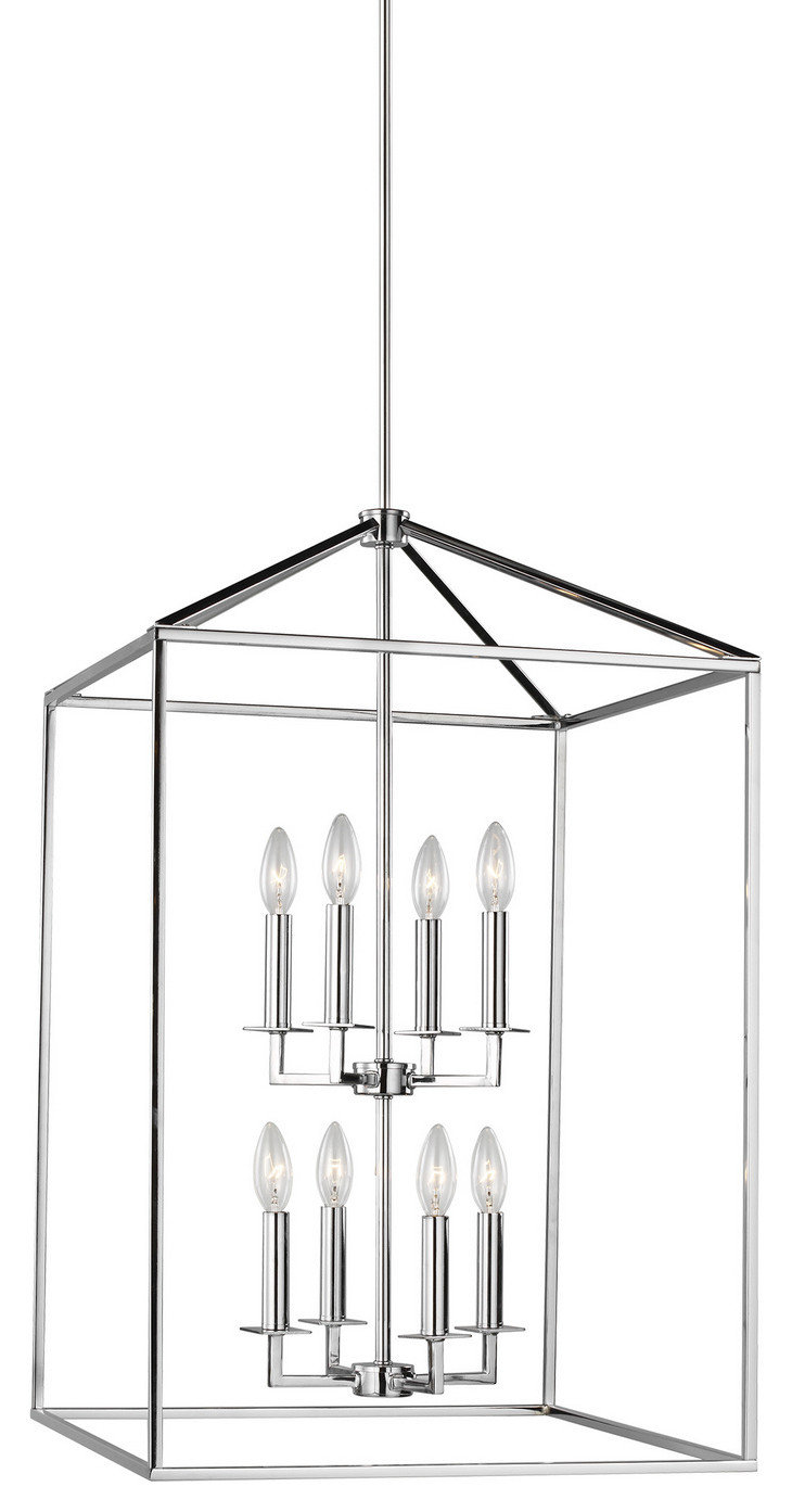 Chrome Eight Light Hall Foyer from the Perryton Collection, 19.000 ...