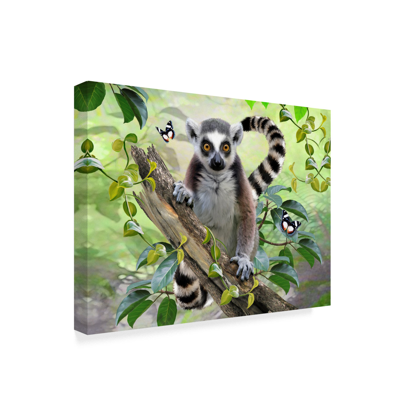 "Jungle Lemur" by Howard Robinson, Canvas Art, 24"x18" - Tropical - Prints And Posters - by ...
