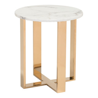 Atlas End Table White and Gold - Side Tables And End Tables - by ...