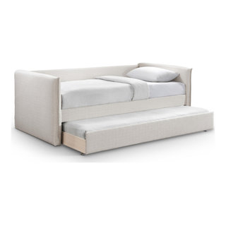 Colton Linen Textured Fabric Upholstered Daybed - Transitional ...