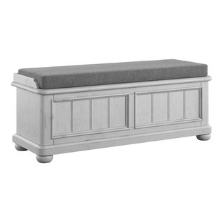 Malta Oyster Shell Storage Bench - Beach Style - Accent And Storage ...