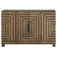 Bowery Hill Modern Geometric Accent Console Table in Natural ...