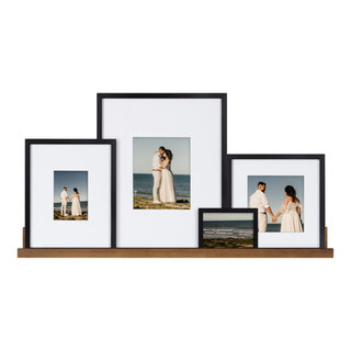 Gallery Wall Shelf with Frames Set, 5 Piece - Transitional - Picture ...