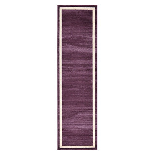 Contemporary Desdemona Eggplant Area Rug, 2'7"x10' Runner ...