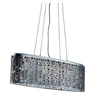 Elegant Lighting Soho Hanging Fixture, 38"x9.5"x11", Chrome ...