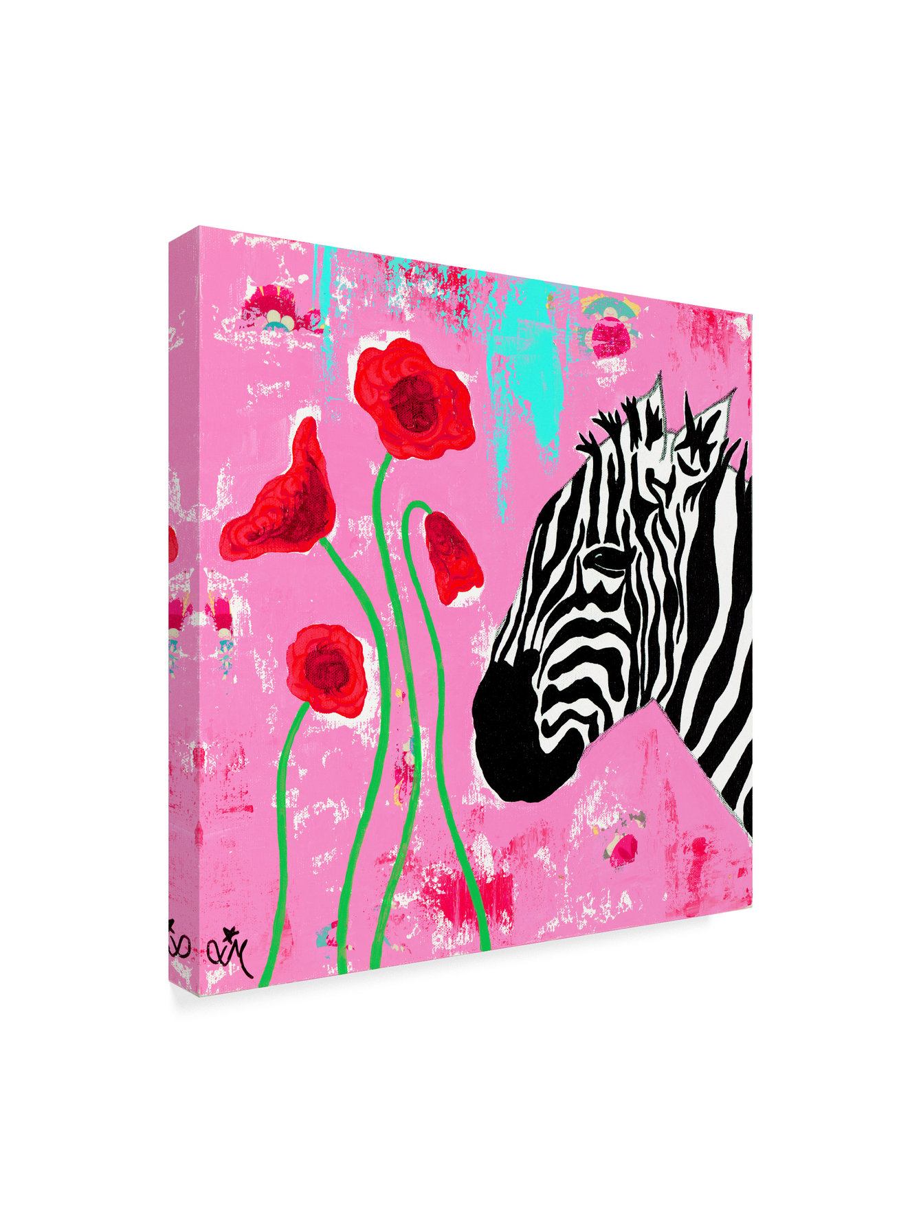 Jennifer Mccully 'Zebra' Canvas Art, 35"x35" - Contemporary - Prints ...