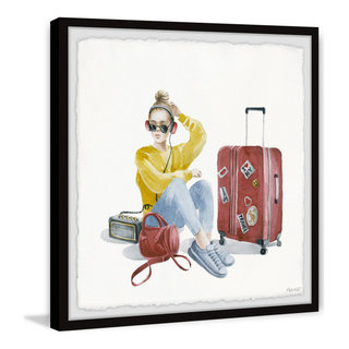 "Comfy Travel Outfit" Framed Painting Print, 18"x18" - Contemporary ...