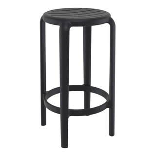 Tom Resin Counter Stool Black - Contemporary - Area Rugs - by Bison ...