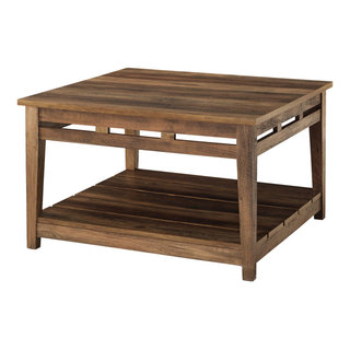 Parker 30" Square Coffee Table, Rustic Oak - Transitional - Coffee ...