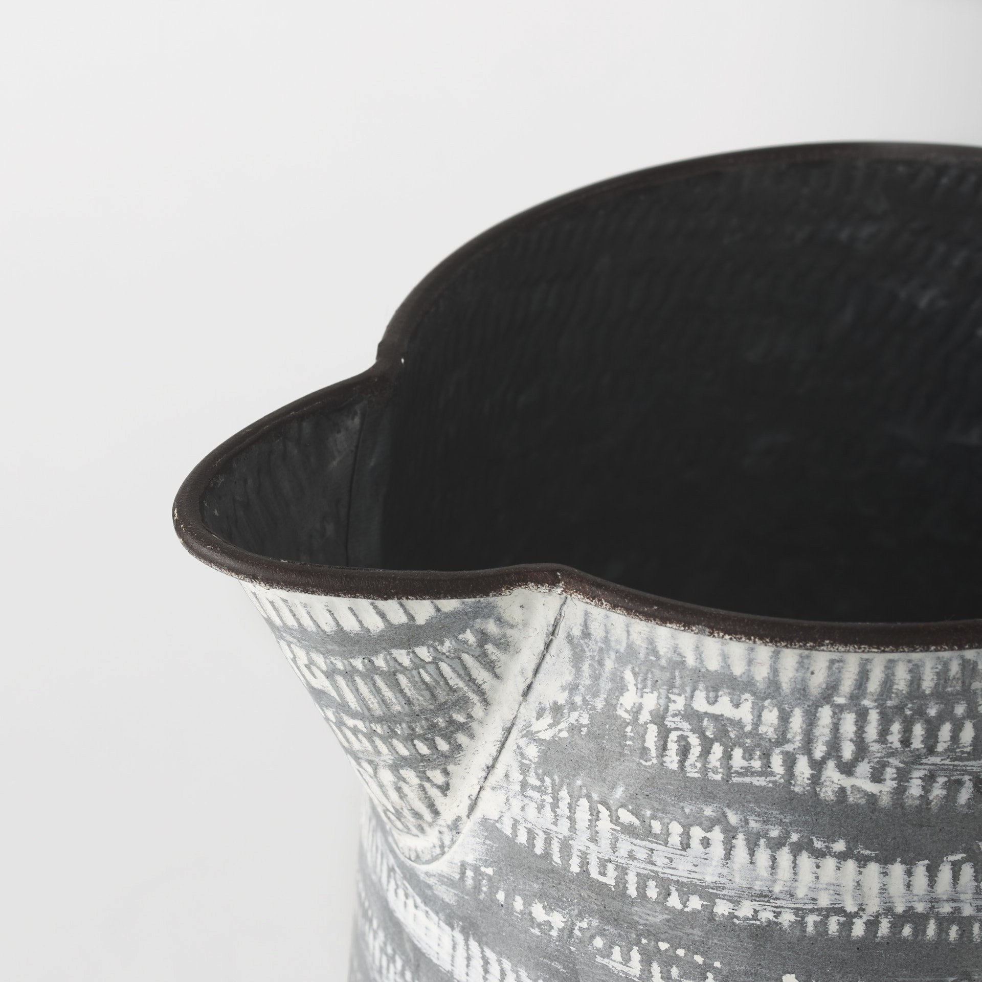 Gray and White Patterned Metal Jug - Farmhouse - Vases - by UStradeENT ...
