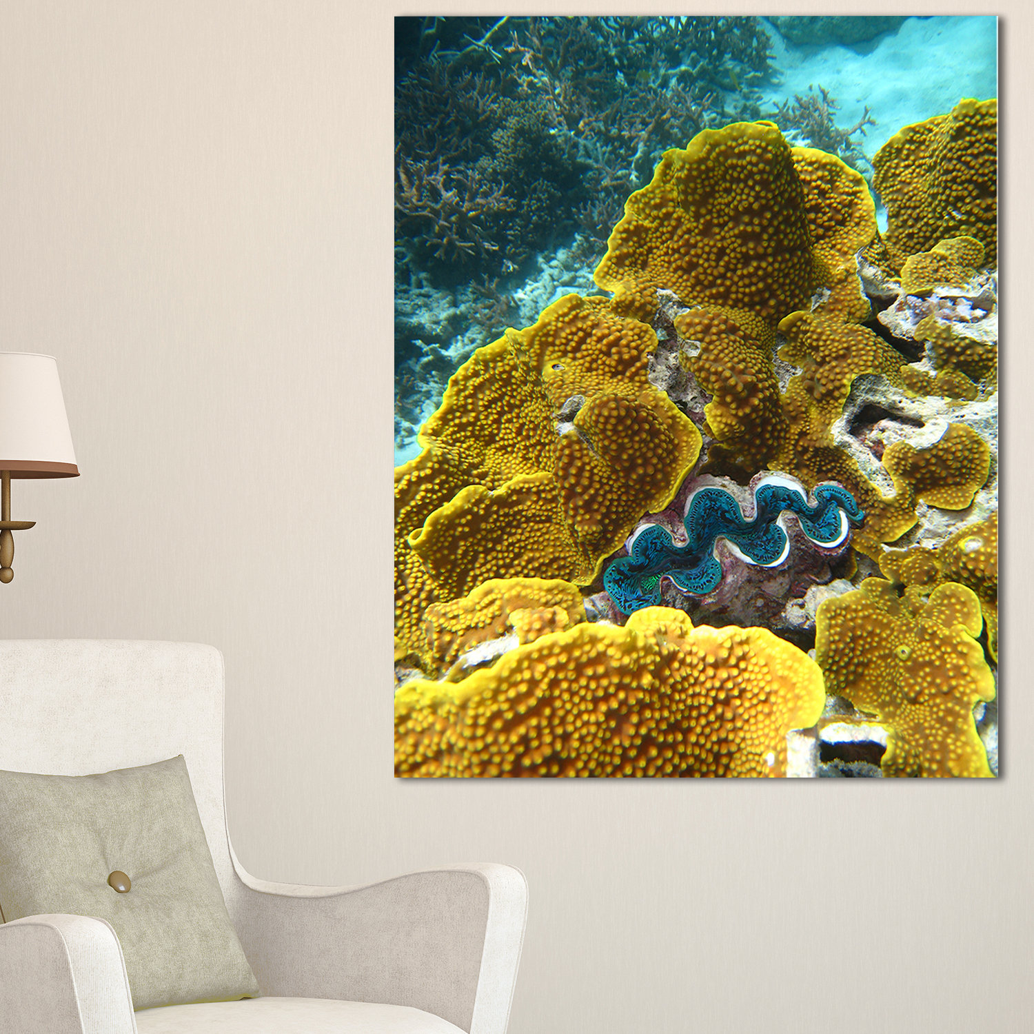 "Barrier Reef Underwater Scene" Seascape Photo Canvas Print, 16"x32 ...