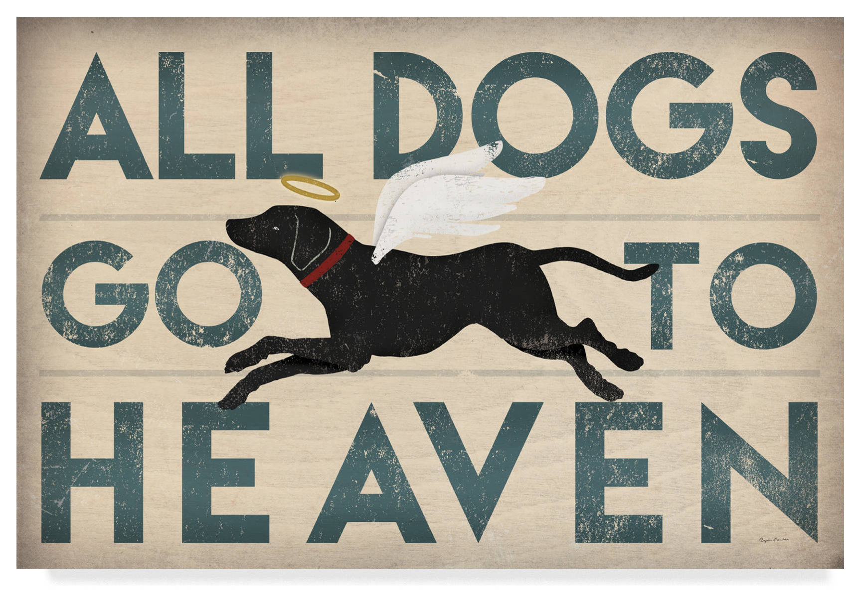 Ryan Fowler 'All Dogs Go To Heaven I' Canvas Art, 16"x24 ...