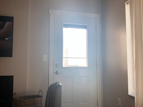 What kind of shade over window door?